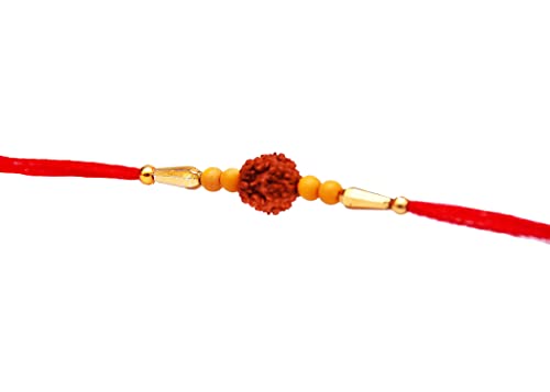 AVN Group Set of 2 Rudraksh Rakhi for Brother Multicolour Stone/Beads | Handmade Raksha Bandha Gift, 12 x 0.5 x 0.5 inches