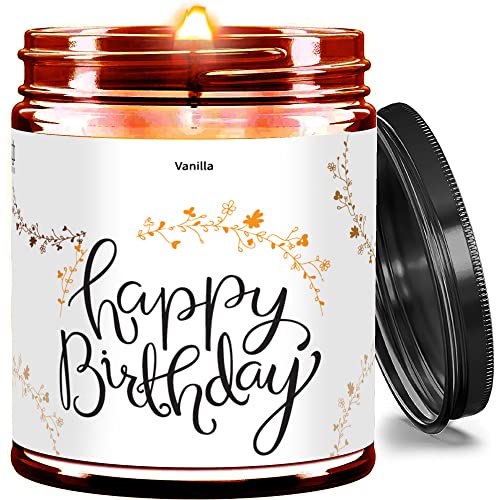 Happy Birthday Candles, Happy Birthday Gifts for Women Friendship, Unique Best Friend Happy Birthday Candles Gifts for Women Mom, Soy Wax Non Toxic Candle and Aromatherapy Candles, Valentines Day