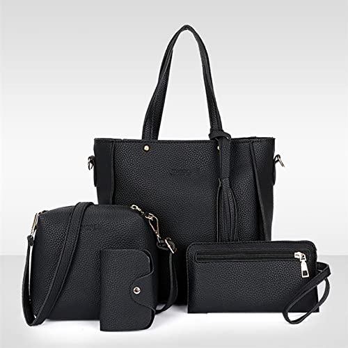 4pcs Fashion Handbags for Women, Shoulder Bag, Wallet Tote, Purse Card Holder, Handle Satchel Purse Set
