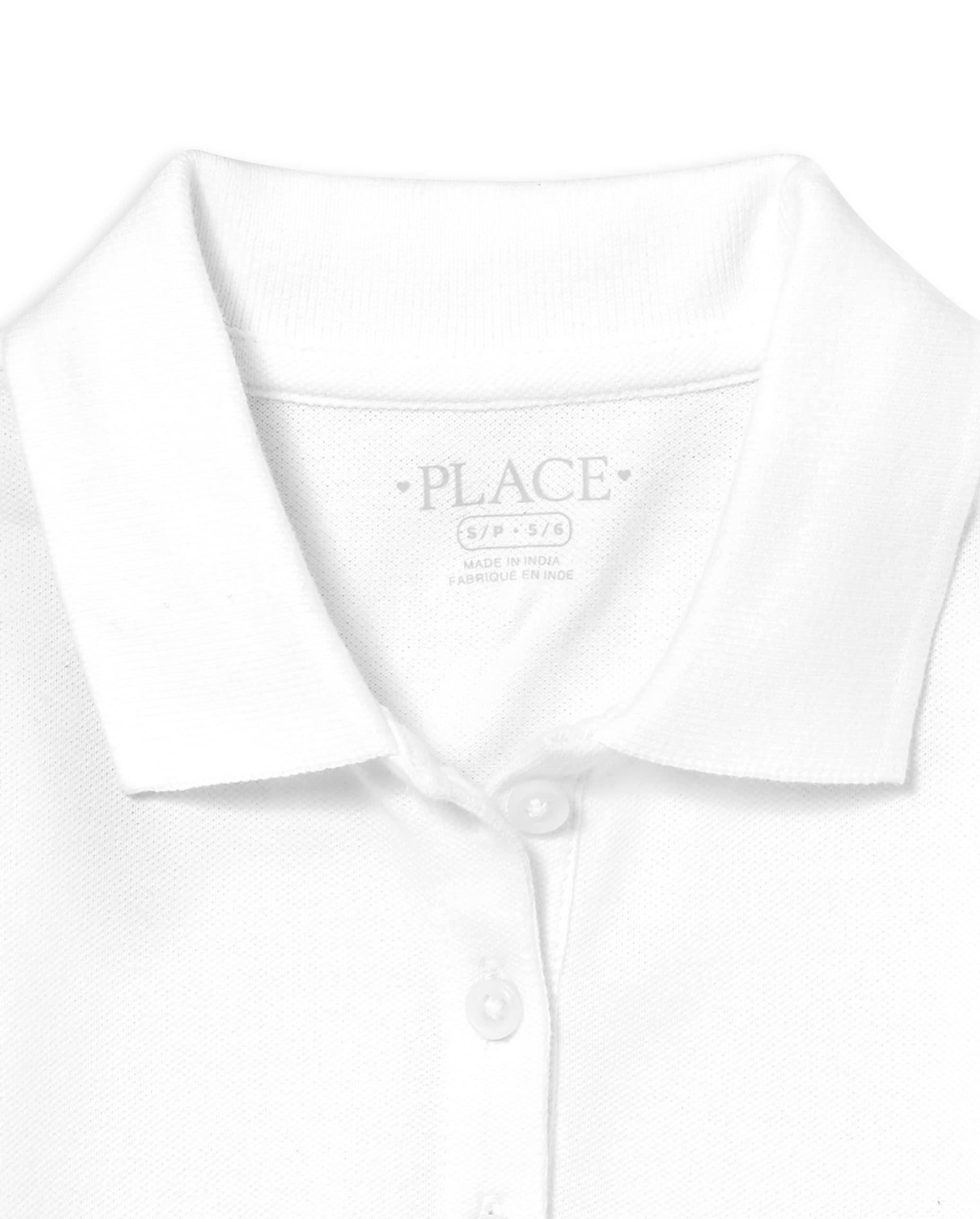 The Children's Place girls Long Sleeve Pique School Uniform Polo Shirt, White Single, Medium US