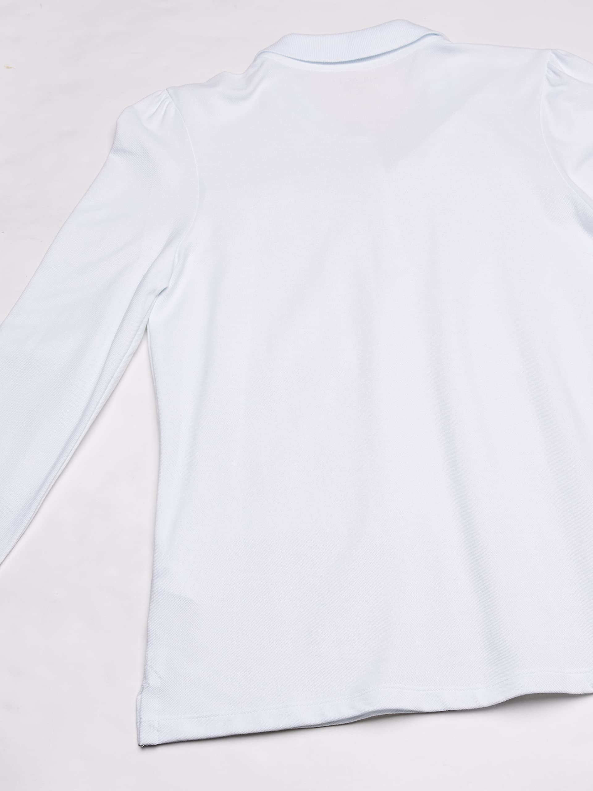 The Children's Place girls Long Sleeve Pique School Uniform Polo Shirt, White Single, Medium US