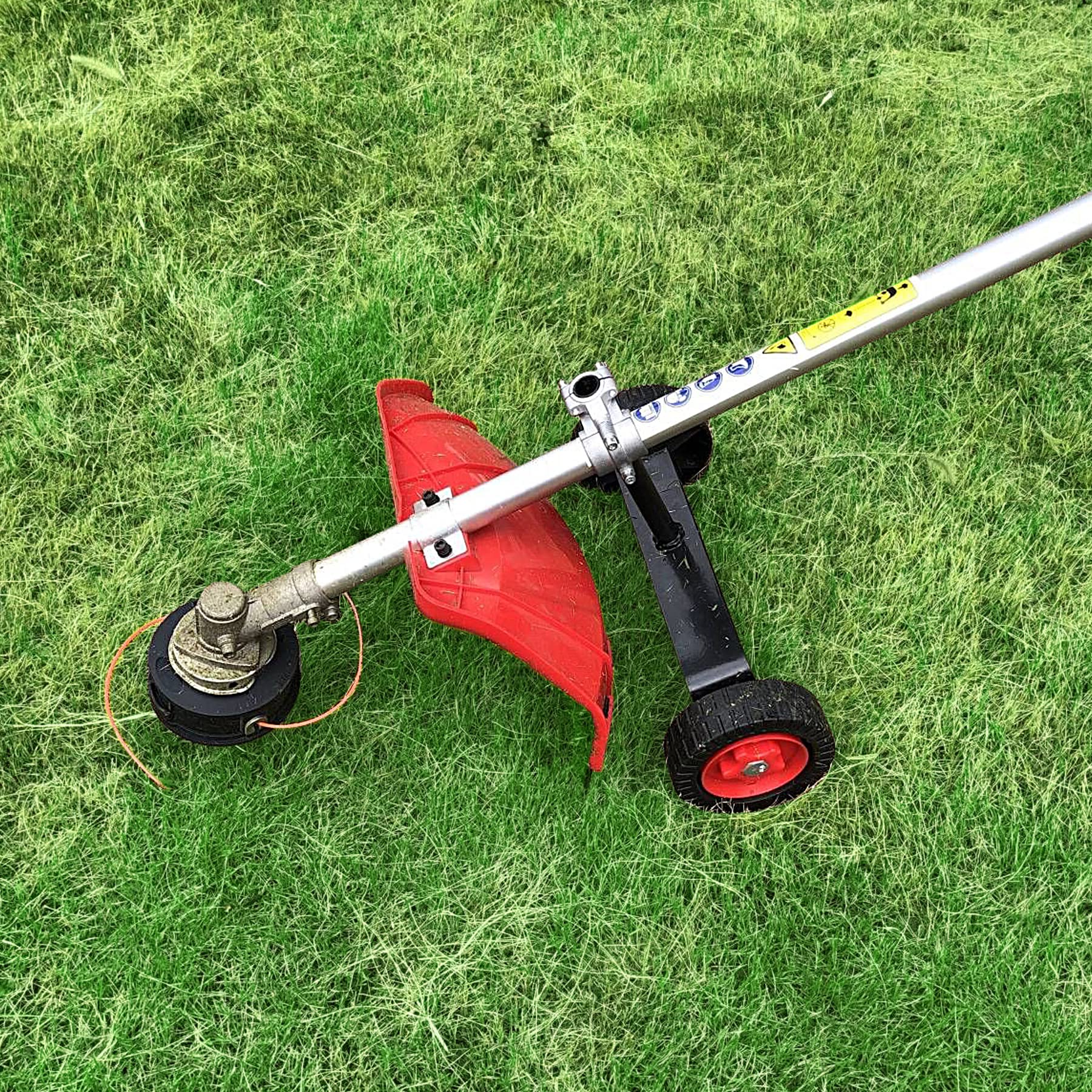 KALAWW Adjustable String Trimmer Support Wheel Attachment 28mm(1.1 inch) and 26mm(1inch) for Weed String Trimmer Grass Cutter Parts Gas String Trimmer Petrol/Electric Brushcutter Strimmer