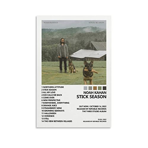 Noah Kahan Posters Stick Season Album Cover Poster for Room Aesthetic Canvas Art Poster and Wall Art Picture Print Modern Family Bedroom Decor Posters 12x18inch(30x45cm)