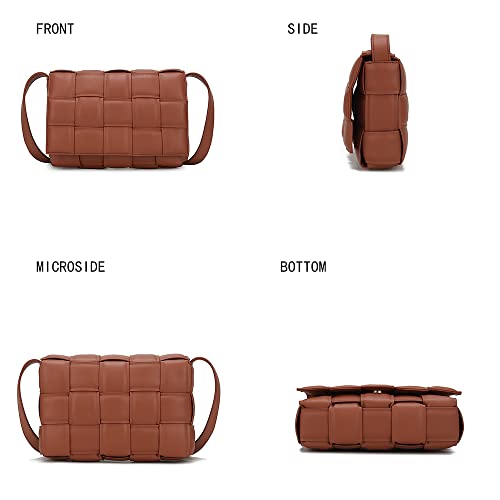 MKF Collection Woven Crossbody bag for women, Vegan Leather Designer Braided Shoulder bag messenger Purse