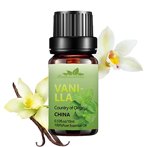 Vanilla Essential Oil Mumianhua Pure Vanilla Oil Essential Oil Vanilla Aromatherapy Oil for Skin, Hair, Diffuser, Soap Making, Candle Making, Cleaning 10ml