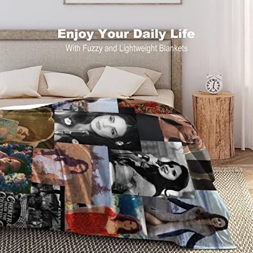 Rwillppycfei Best Lana Music Del Theme Rey Throw Blanket, Plush Microfiber Blankets and Throws for All Seasons, Super Cozy Air Conditioned Blanket 40"x50"