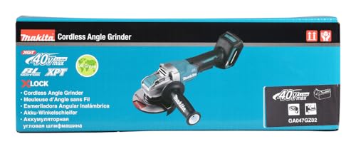 Makita GA047GZ 4.9-inch (125 mm) Rechargeable Disc Grinder, 40 V Max, Battery, Charger, and Case Sold Separately