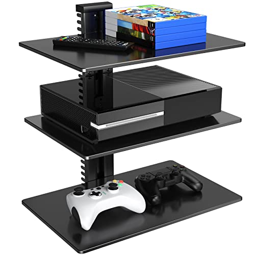 PERLESMITH TV Anti-tip Straps & Floating Wall Mounted Shelf AV Mount Shelf