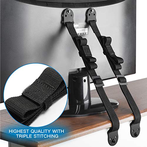 PERLESMITH TV Anti-tip Straps & Floating Wall Mounted Shelf AV Mount Shelf