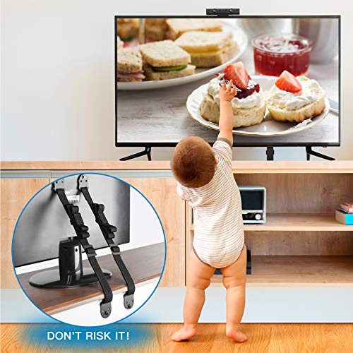 PERLESMITH TV Anti-tip Straps & Floating Wall Mounted Shelf AV Mount Shelf