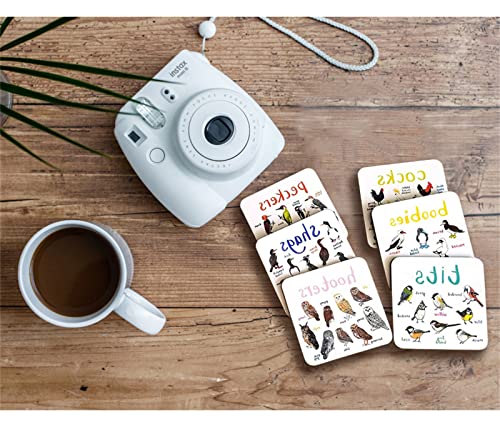 Set of 6 Bird Pun Coasters, 2023 New Square Drinks Coaster, Thicken Funny Bird Coasters Suitable for Home Kitchen Bar Table Decorations, Gifts for Bird Lovers