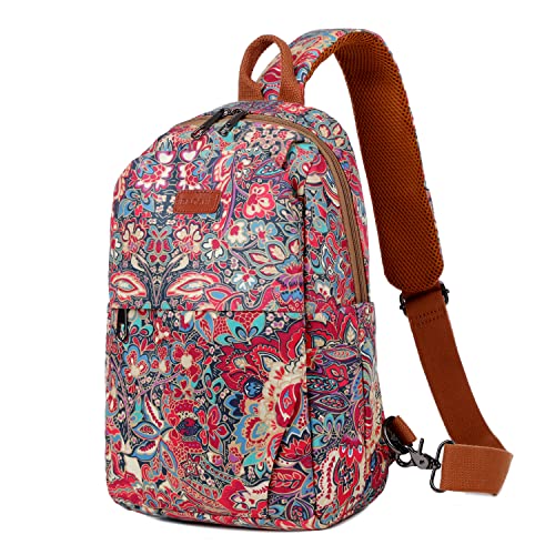 Women's Floral Sling Bag Crossbody Bag Shoulder Bag Pretty Backpack Purse for Women XB-19 (HS)
