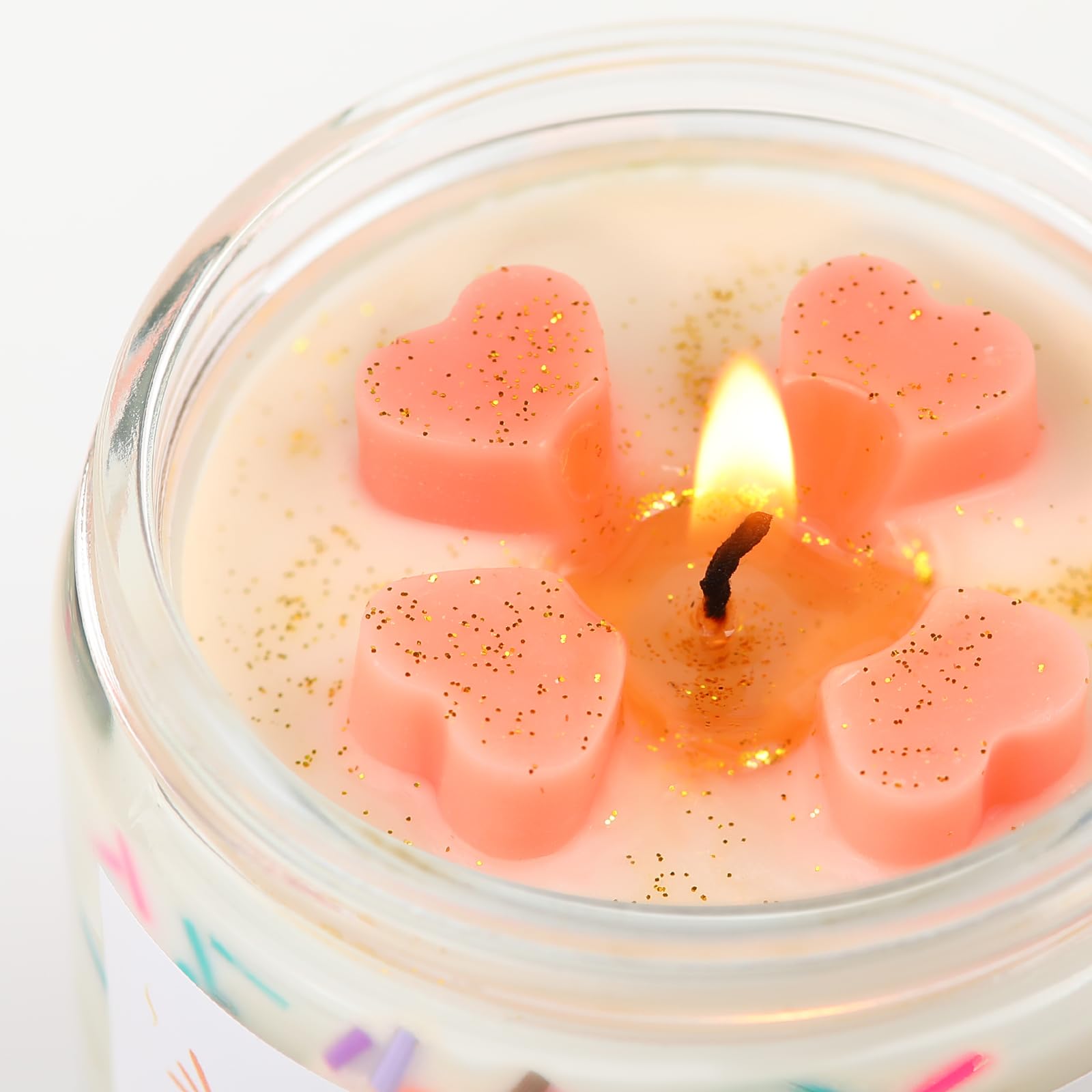 AOOVOO Birthday Candle, 9oz Pure Soy Wax, Vanilla/Cream/Cake Scent, Handmade, Long Burning, for Women, Men, Friend