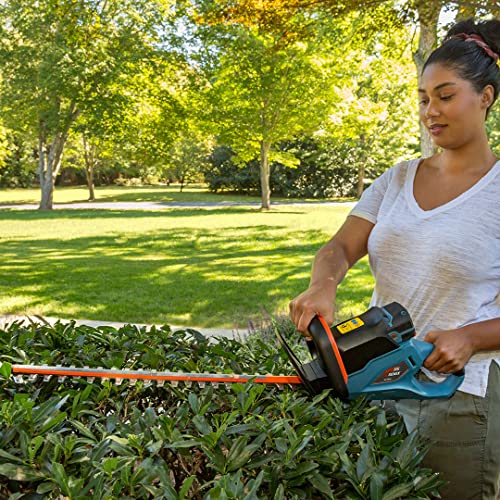 SENIX X5 58 Volt Max* Battery Powered 22-Inch Cordless Hedge Trimmer with Brushless Motor, Double-Sided Dual Action Blades, 2/3-Inch Cutting Capacity, 2.5 Ah Battery & Charger Included (HTX5-M)