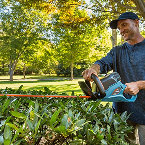 SENIX X5 58 Volt Max* Battery Powered 22-Inch Cordless Hedge Trimmer with Brushless Motor, Double-Sided Dual Action Blades, 2/3-Inch Cutting Capacity, 2.5 Ah Battery & Charger Included (HTX5-M)