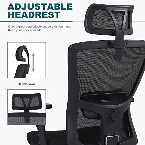 ralex-chair Office Chair Ergonomic Desk Chair Comfort Adjustable Height with Wheels,Lumbar Support Mesh Swivel Computer Home Office Study Task Chair 5008