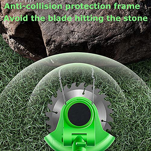 GMRZ Electric Grass Cutting Machine Cordless Lawn Edger Trimmer with Eplacement Blade and Rechargeable Batteries, 21V Stringless Handheld Weed Whacker,1 Battery