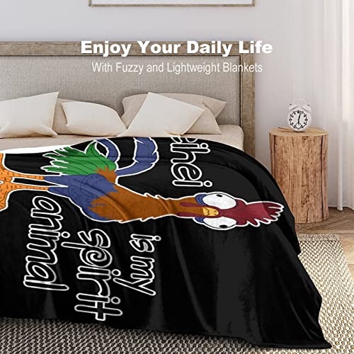 Rooster HEI HEI Spirit Animal Flannel Fleece Throw Blanket Soft Warm Lightweight Fuzzy Plush Blankets for Bed Couch Sofa 70"x80"