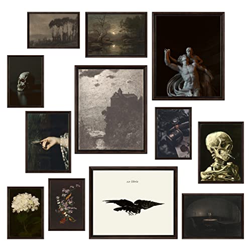 97 Decor Dark Academia Room Decor - Dark Academia Aesthetic Posters, Light Academia Art Prints, Dark Moody Gallery Wall Pictures, Vintage Victorian Paintings for Home Dorm Bedroom Decor (UNFRAMED)