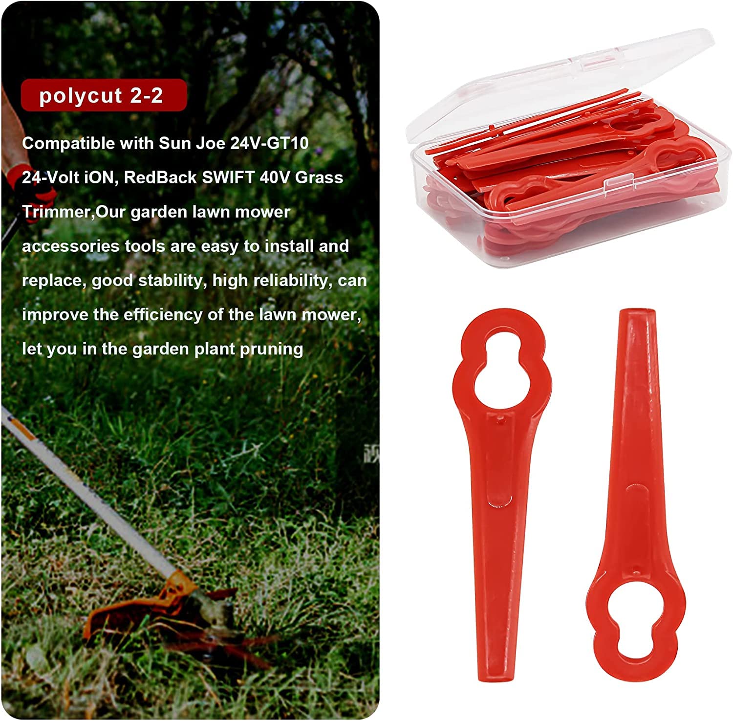 Plastic Machine Trimming Blades Fit for STIHL Polycut 2-2 Polycut 3-2 Grass Trimmer FSA 45 57 FSE 52,Sun Joe 24V-GT10, Redback Swift 40V, Replace for 4008 007 1000 Weed Eater Blades Grass Cutter Tool
