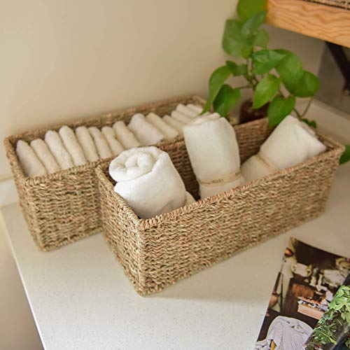 StorageWorks Seagrass Woven Storage Baskets & StorageWorks Open Home Storage Wicker Baskets