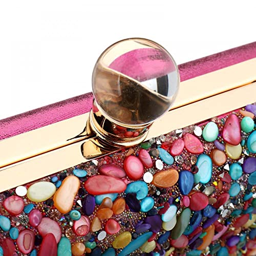 Clutch Purse for Women - Multicolor Rhinestone Crossbody Bag - Elegant Evening Handbag (Multicolor)