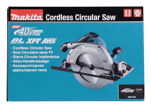 Makita HS011GZ 10.2 inch (260 mm) Rechargeable Circular Saw, 40 V Max, Battery and Charger Sold Separately, Blue