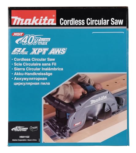 Makita HS011GZ 10.2 inch (260 mm) Rechargeable Circular Saw, 40 V Max, Battery and Charger Sold Separately, Blue