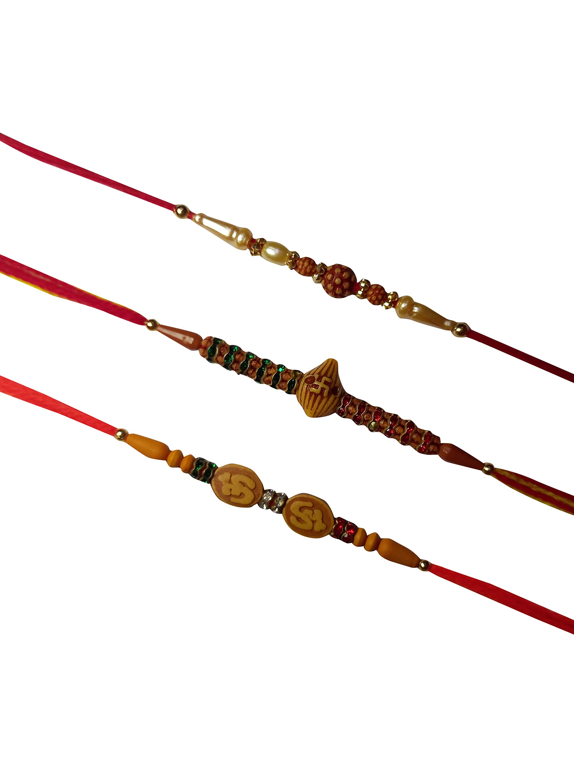 Rakhi 3 Designer Rakhi For Brother Dora Pattern Rakhi For Bhaiya & Bhabhi with Roli Chawal|Bracelet for Boy's & men| Rudraksh Rakhi|Rakhi Combo For Brothers|Best Rakhi For Brother Rakshabandhan