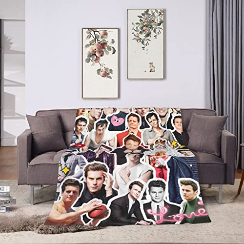 Blanket Jonathan Groff Soft and Comfortable Warm Fleece Blanket for Sofa, Office Bed car Camp Couch Cozy Plush Throw Blankets Beach Blankets