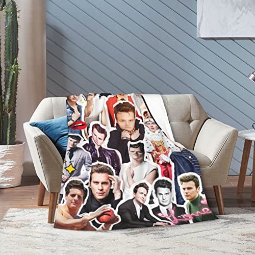 Blanket Jonathan Groff Soft and Comfortable Warm Fleece Blanket for Sofa, Office Bed car Camp Couch Cozy Plush Throw Blankets Beach Blankets