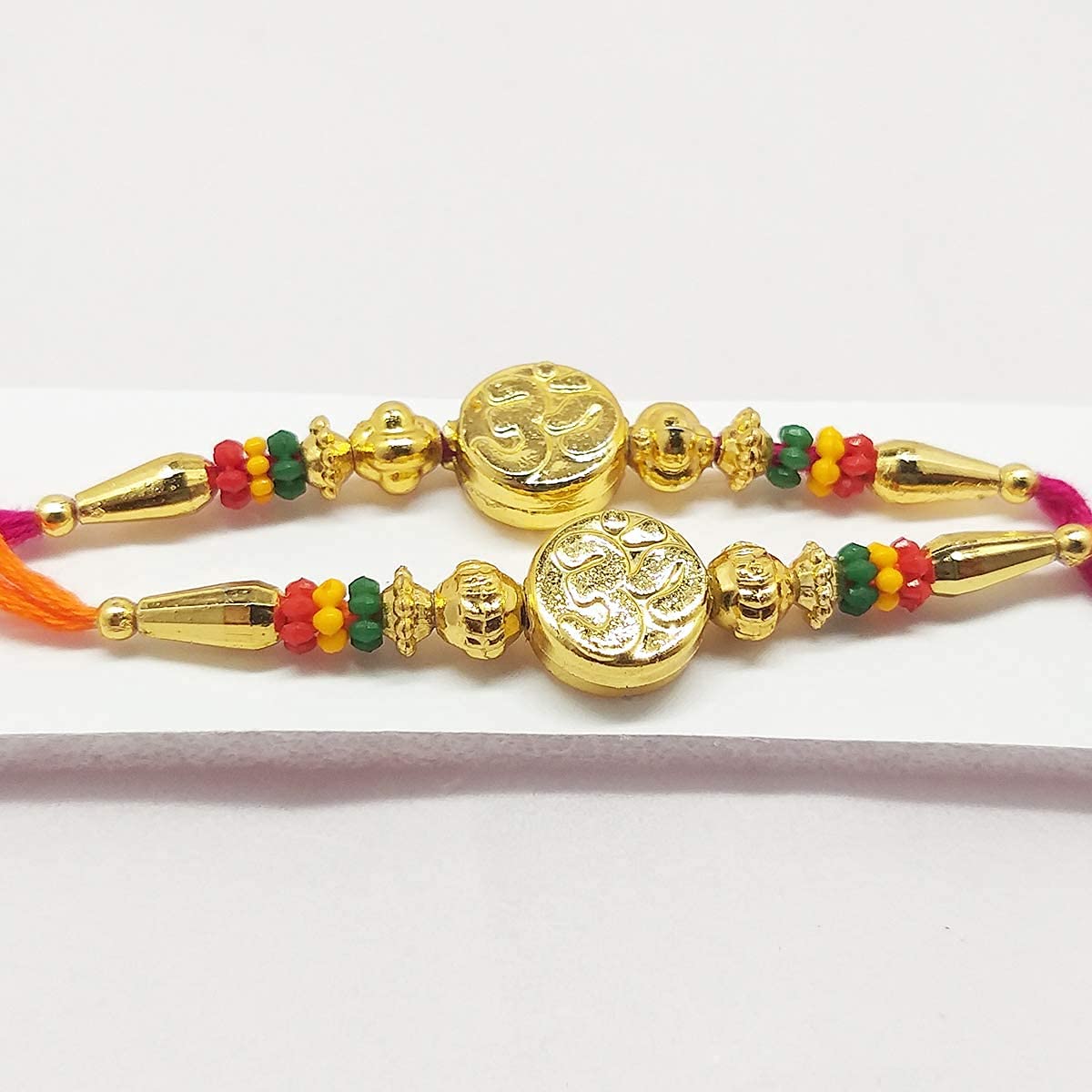 WhopperIndia Set of Two Rakhi, Om Design Rakhi Thread, Raksha bandhan Gift for Your Brother, Color Vary and Multi Design