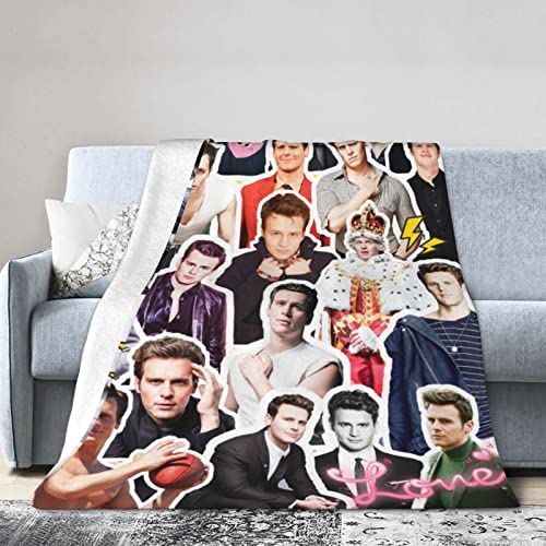 Blanket Jonathan Groff Soft and Comfortable Warm Fleece Blanket for Sofa, Office Bed car Camp Couch Cozy Plush Throw Blankets Beach Blankets