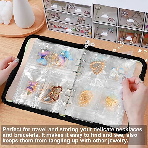 Transparent Jewelry Storage Book Earring Organizer, Jewelry Organizer Travel Earring Case Album Jewelry Container Jewelry Bags, Make Jewelry Organized and Prevent Oxidation(70 Grids+60 Zipper Bags)