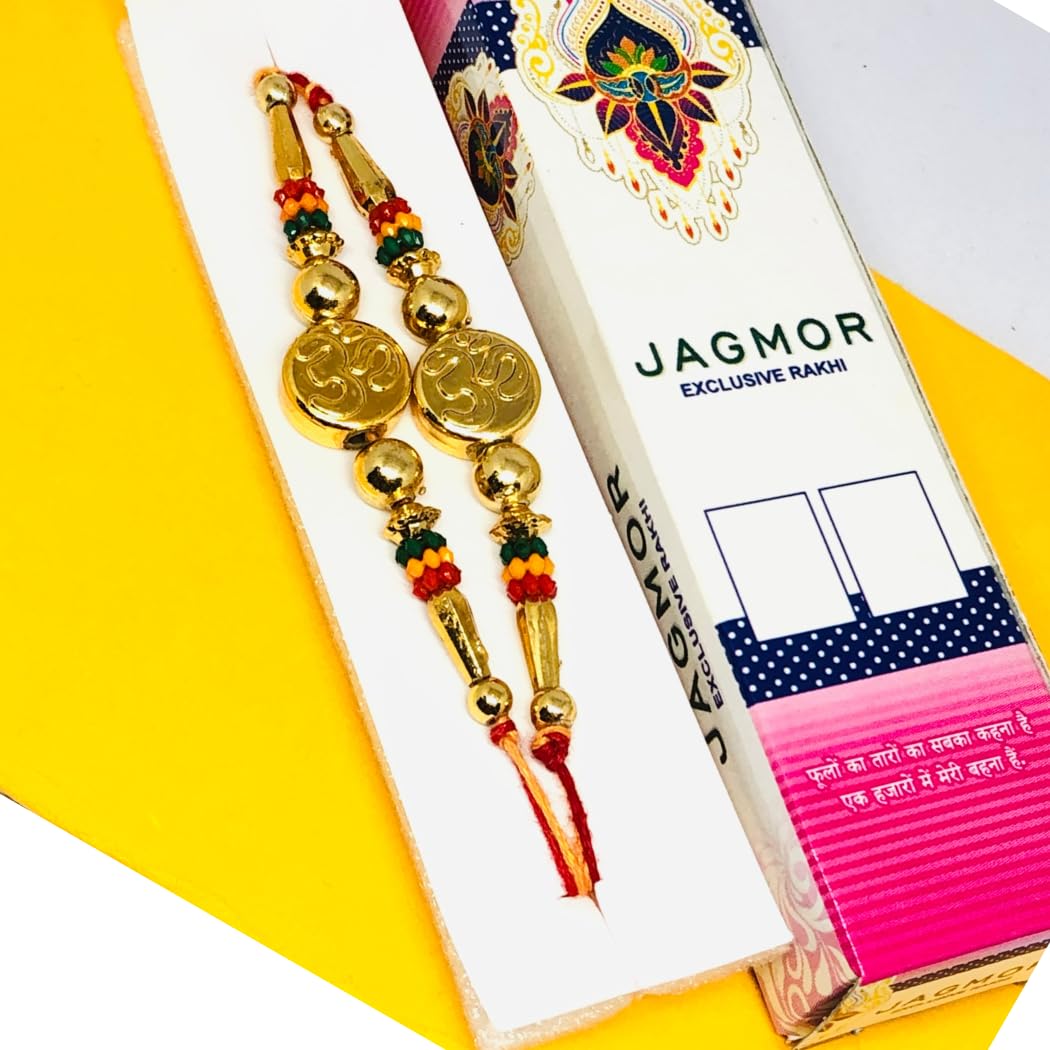 WhopperIndia Set of Two Rakhi, Om Design Rakhi Thread, Raksha bandhan Gift for Your Brother, Color Vary and Multi Design
