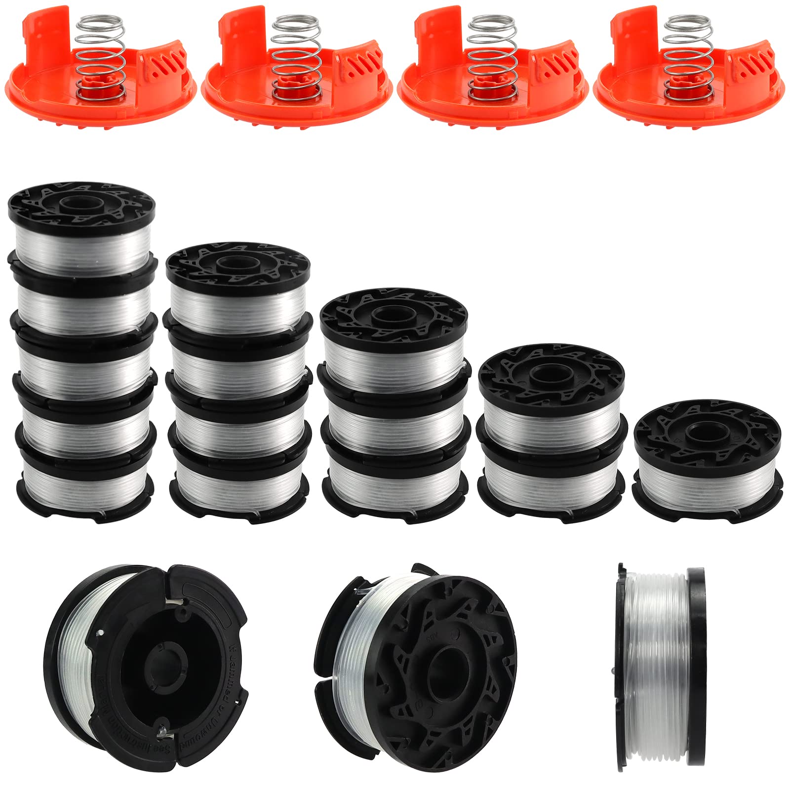 Vypart AF 100 Trimmer Line Replacement AF-100 fit for Black and Decker, with 385022-03 Trimmer Line Cap and Spring(18 Spool+4 Cover
