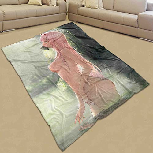 Fleece Throw Blanket for Couch Naked Waifu Zero Two Fuzzy Warm Soft Luxury Faux Fur Blankets and Throws for Bed Sofa 40x50 Inches