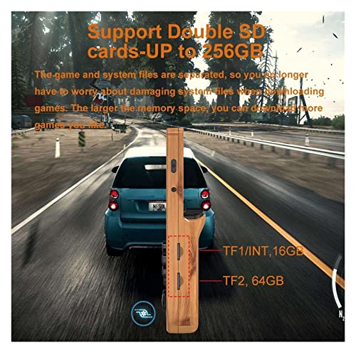 Retro Gaming Built-in 16G RK3326 Open Source 3.5-inch 640 * 480 Handheld Game Console Emulator (Color : Wood Grain 80G Bag)