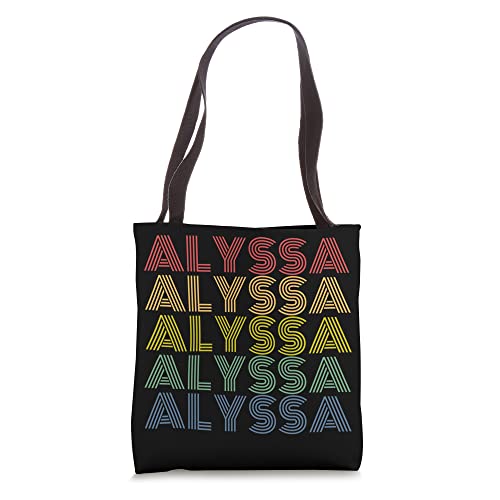 Alyssa Personalized Name Retro 70s Vintage Tote Bag