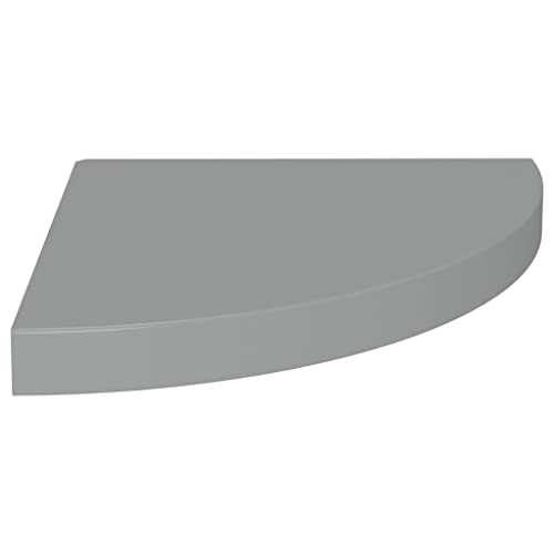 Natulvd Corner Floating Shelves, Φ13.8 Wall Shelf Set of 2, Shelves for Wall Decor, Wall Mount Display Shelf with Invisible Brackets for Bathroom Bedroom Kitchen Garage - Grey