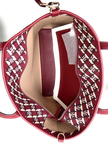 Tory Burch Women's Geo Logo Mini Top Zip Tote (Crimson Red)