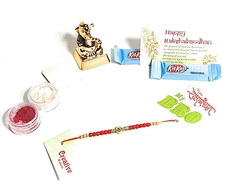 Rakhi Gift Set (Om&RedBeads)