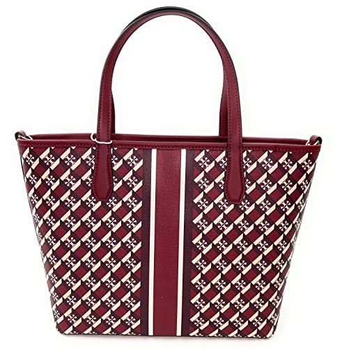 Tory Burch Women's Geo Logo Mini Top Zip Tote (Crimson Red)