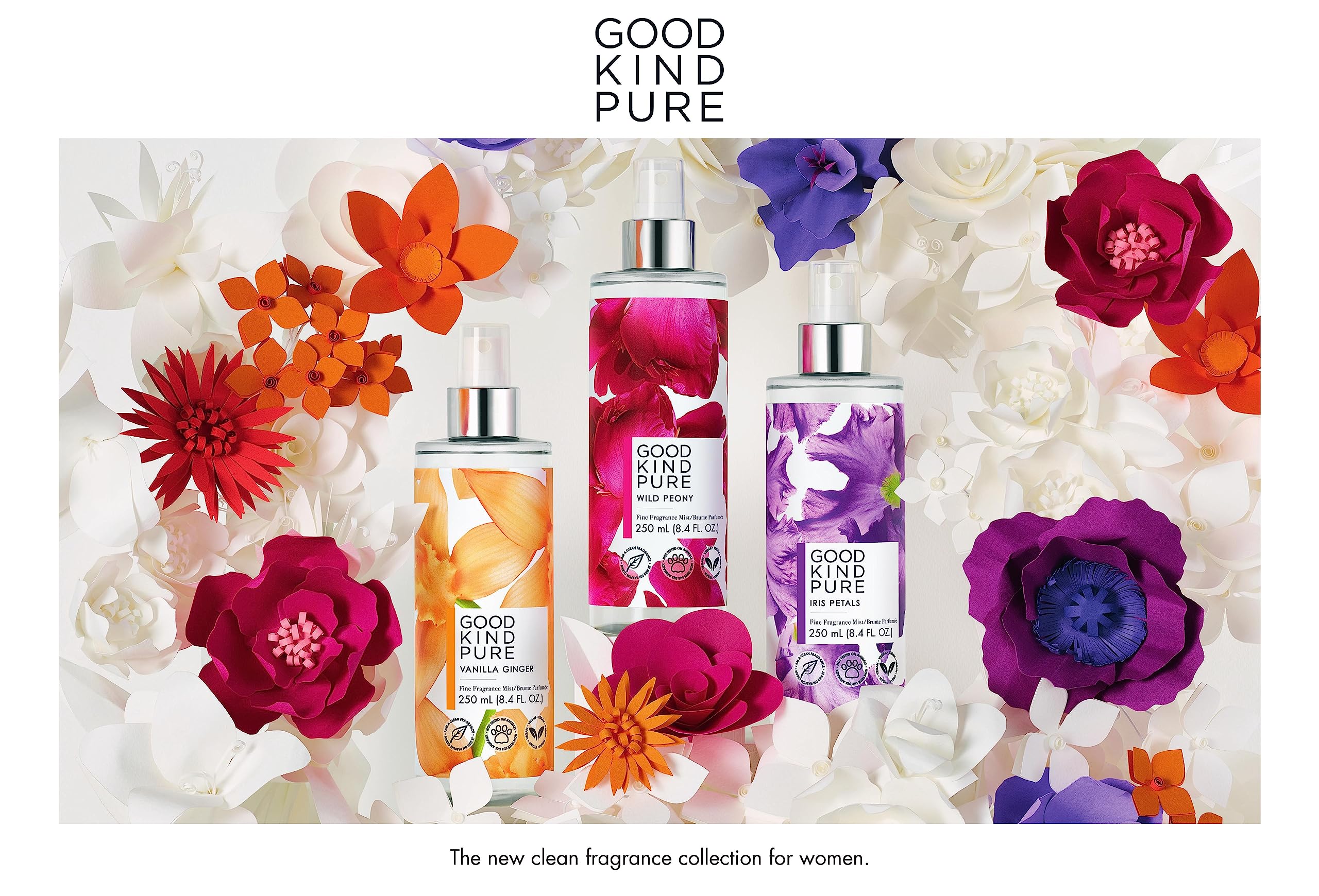 Good Kind Pure Vanilla Ginger Body Mist Spray - Energizing, Gourmand Fragrance - A blend of Casablanca Lily & Warm Vanilla - Clean, Vegan, & Long-Lasting Formula - 8.4 Fl Oz