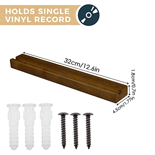 Record Wall Mount - Solid Wood Elegant Display Record Shelf Holder - Solid Wood Floating Album Shelf Storage Match for Office Home Decor Yuans
