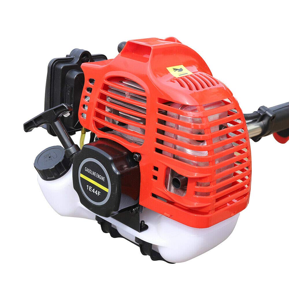 2-Stroke Garden Tiller Gas Powered Cultivators Single Cylinder Cordless Tiller Electric Handheld Garden Weeder Weeding Machine Gasoline for Cutting Grass Wheat Tea Tree 42.7CC