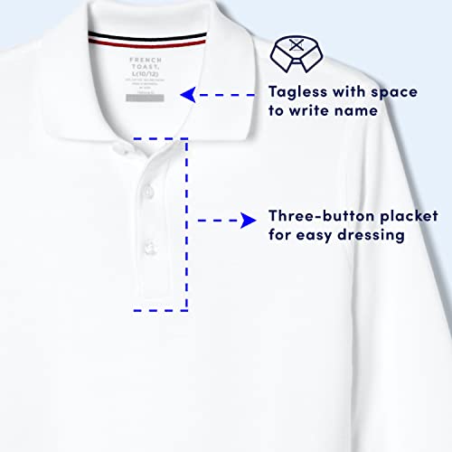 French Toast boys Long Sleeve Pique (Standard & Husky) Polo Shirt, Light Blue, 6 7 US