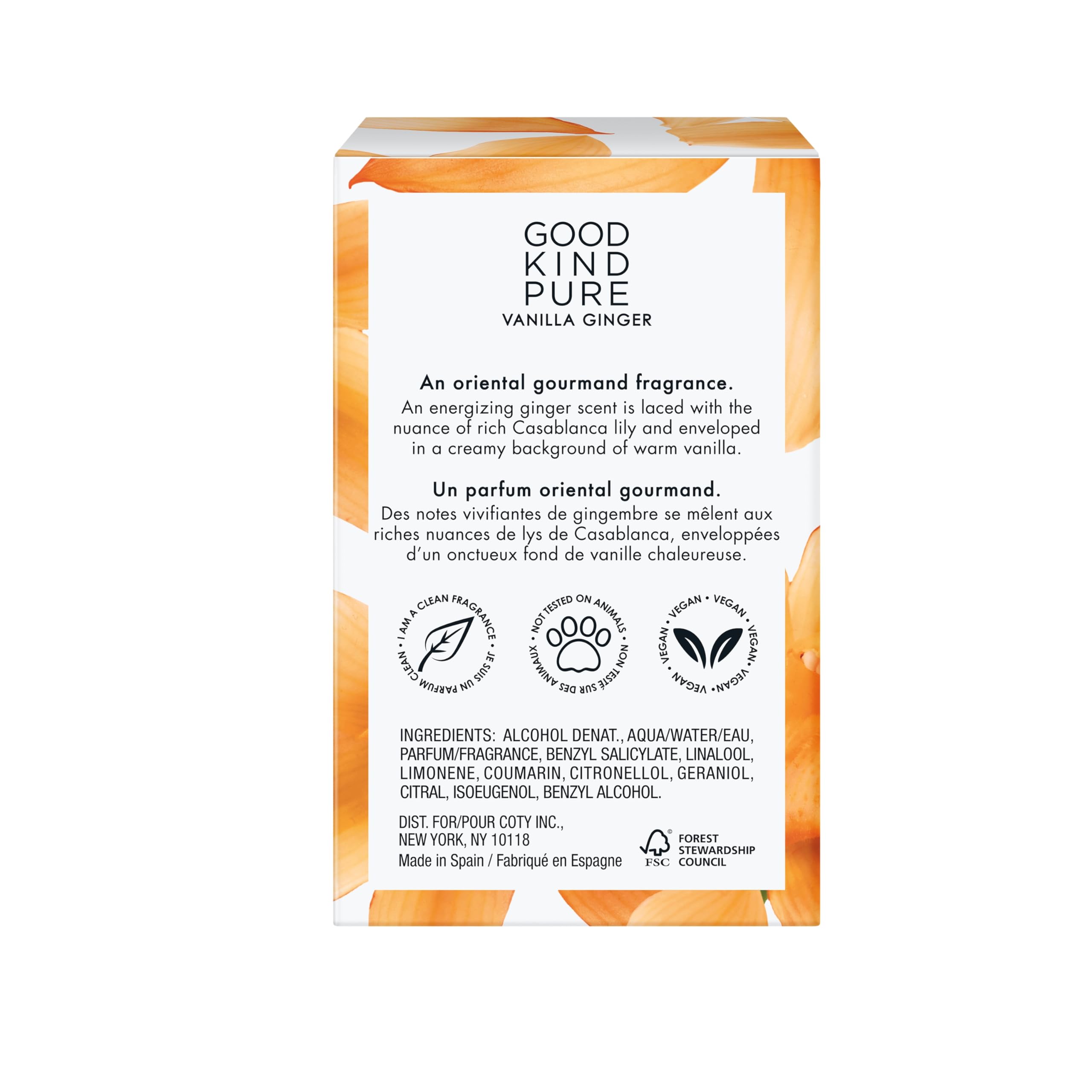 Good Kind Pure Vanilla Ginger Body Mist Spray - Energizing, Gourmand Fragrance - A blend of Casablanca Lily & Warm Vanilla - Clean, Vegan, & Long-Lasting Formula - 8.4 Fl Oz