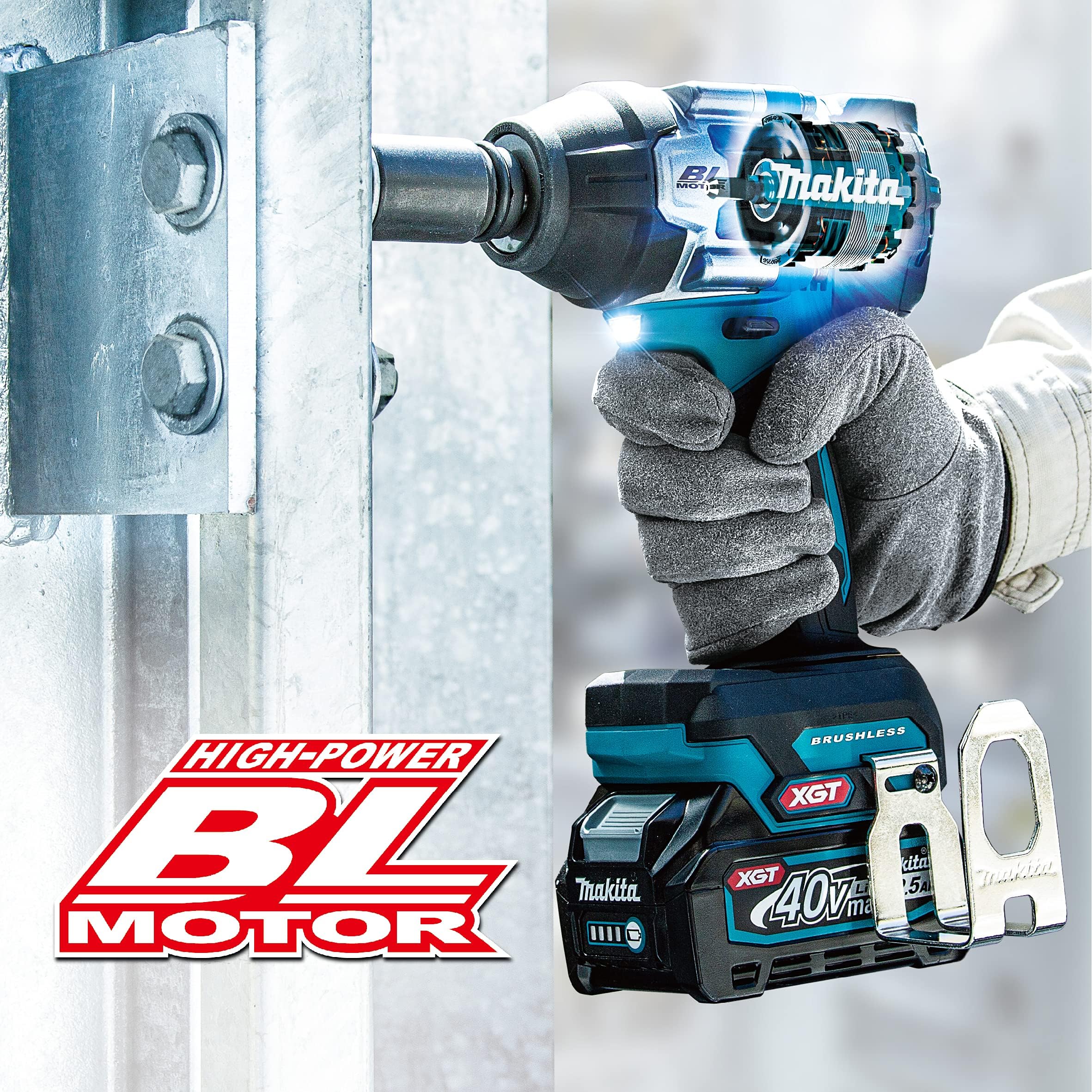 Makita TW007GZ Rechargeable Impact Wrench 40Vmax Battery, Charger, and Case Sold Separately