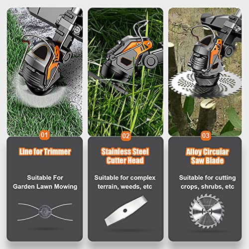 Windpost Cordless Weed Eater Grass Trimmer Battery String Trimmers Weed Wacker Adjustable Machine Head Electric Lawn Edger for Garden Clearing Weeds (Green)